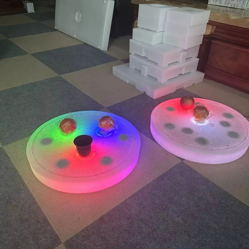 PE material LED interactive round colorful dance floor lighting ...