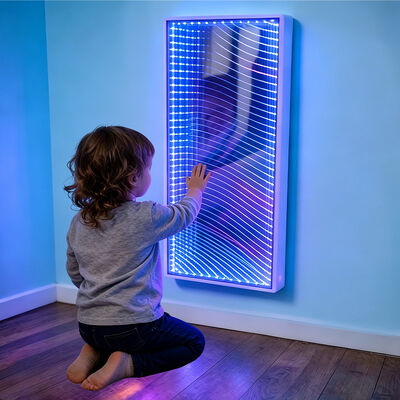 Rectangle Infinity Tunnel Light | RGB LED Wall Lamp for Game Room & Bar